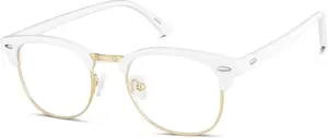 Zenni Retro Browline Full Rim Frame Eyeglasses - White