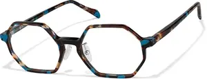 Zenni Geometric Full Rim Frame Eyeglasses Blue/tortoiseshell