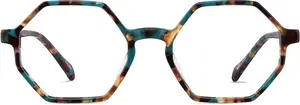 Zenni Geometric Full Rim Frame Eyeglasses - Brown/blue