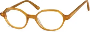 Zenni Geometric Full Rim Frame Eyeglasses Honey