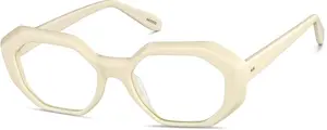 Zenni Geometric Full Rim Frame Eyeglasses Ivory