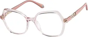 Zenni Geometric Full Rim Frame Eyeglasses Pink