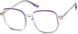 Zenni Geometric Full Rim Frame Eyeglasses Purple