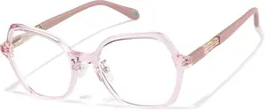 Zenni Geometric Full Rim Frame Eyeglasses Transparent Pink