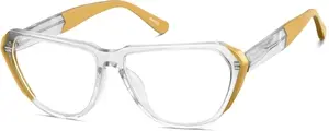 Zenni Geometric Full Rim Frame Eyeglasses Yellow