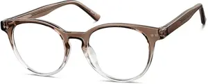 Zenni Round Frame Full Rim Eyeglasses - Brown