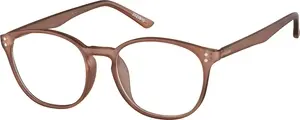 Zenni Round Full Rim Plastic Eyeglasses - Brown