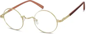 Zenni Round Frame Full Rim Eyeglasses Gold