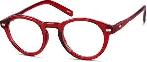 Zenni Round Eyeglasses With Full Rim Frame Red