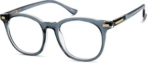 Zenni Round Frame Full Rim Eyeglasses Transparent Gray