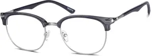 Zenni Browline Full Rim Frame Glasses - Gray