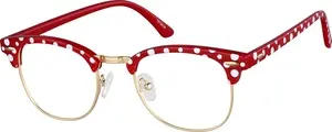 Zenni Browline Full Rim Frame Eyeglasses - Red
