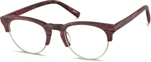 Zenni Browline Full Rim Frame Glasses - Red