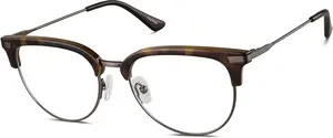 Zenni Browline Full Rim Frame Glasses Tortoiseshell/gray