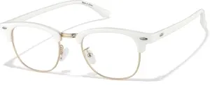 Zenni ZENNI Browline Full Rim Frame Glasses White