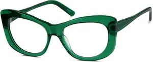 Zenni Cat-Eye Full Rim Frame Glasses Green