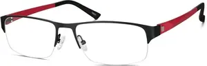 Zenni Rectangle Half Rim Eyeglasses - Black
