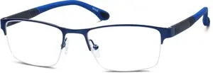 Zenni Rectangle Rimless Eyeglasses With Tone Accents - Blue