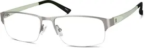 Zenni Rectangle Rimless Eyeglasses With Tone Accents - Gray