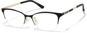 Zenni Cat-Eye Semi-Rimless Eyeglasses Black And Gold