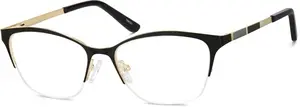 Zenni Cat-Eye Semi-Rimless Eyeglasses Black