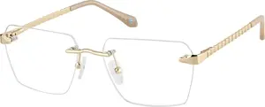 Zenni Cat-Eye Semi-Rimless Eyeglasses Gold