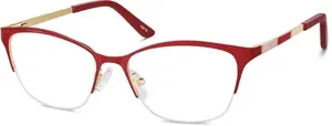Zenni Cat-Eye Semi-Rimless Eyeglasses Red