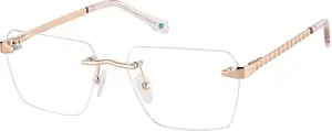 Zenni Cat-eye Semi-rimless Eyeglasses - Rose Gold