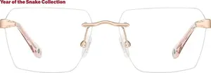 Zenni Cat-eye Semi-rimless Eyeglasses - Rose Gold