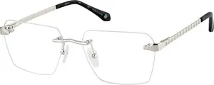Zenni Cat-Eye Semi-Rimless Eyeglasses Silver