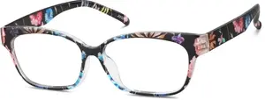 Zenni Vintage Cat-Eye Eyeglasses Black Floral