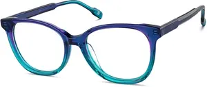 Zenni Vintage Cat-eye Full Rim Eyeglasses - Blue