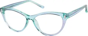 Zenni Vintage Cat-Eye Eyeglasses Lavender & Green