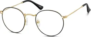 Zenni Round Eyeglasses Stainless Steel Full Rim Frame - Black