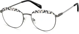 Zenni Round Full Rim Eyeglasses - Black/dark Gray
