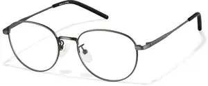 Zenni Round Eyeglasses Full Rim Stainless Steel Frame - Gray