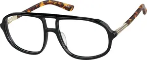 Zenni Retro Aviator Eyeglasses Black