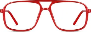 Zenni Retro Aviator Eyeglasses - Red