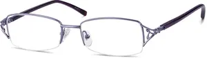 Zenni Rectangle Half-rim Eyeglasses - Purple
