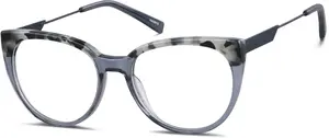 Zenni Mixed Material Round Eyeglasses Charcoal