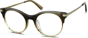 Zenni Mixed Material Round Eyeglasses Dune Ombre