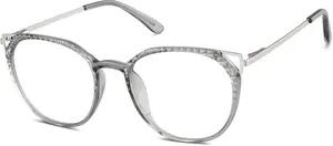 Zenni Mixed Material Round Eyeglasses Gray