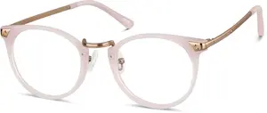 Zenni Mixed Material Round Eyeglasses Pink