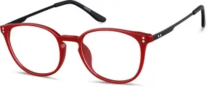 Zenni Mixed Material Round Eyeglasses Red