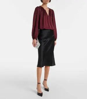 Velvet By Graham & Spencer Riona Satin Blouse - Brown