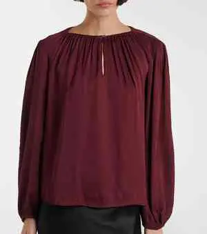 Velvet By Graham & Spencer Riona Satin Blouse - Brown