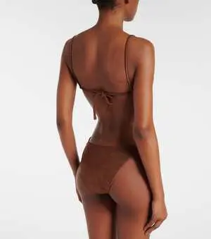 Jade Swim Via Terry Bikini Top - Brown
