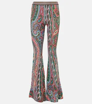 Etro Knitted Paisley Jacquard Flared Pants