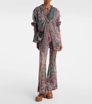 Etro Knitted Paisley Jacquard Flared Pants