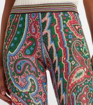 Etro Knitted Paisley Jacquard Flared Pants